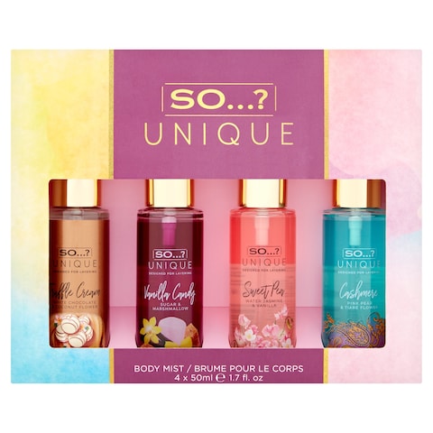 So...? Unique Body Mist 4X50ml - Tesco Groceries