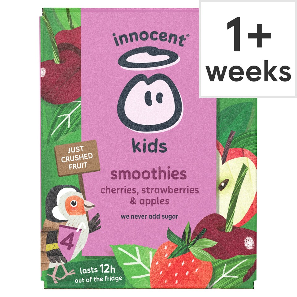innocent Kids Smoothies Cherries, Strawberries & Apples 4 x 150ml ...