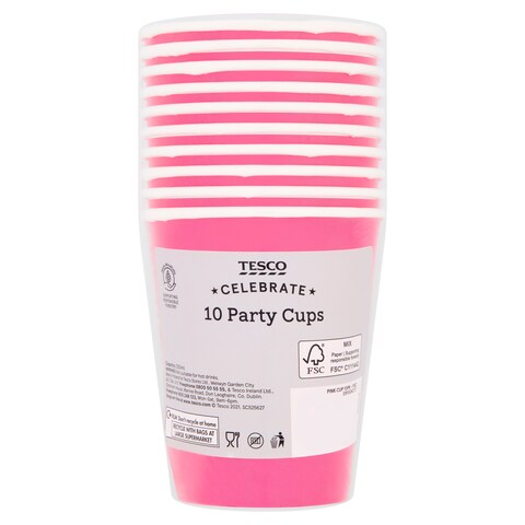 Tesco Pink Cup 10 Pack - Tesco Groceries