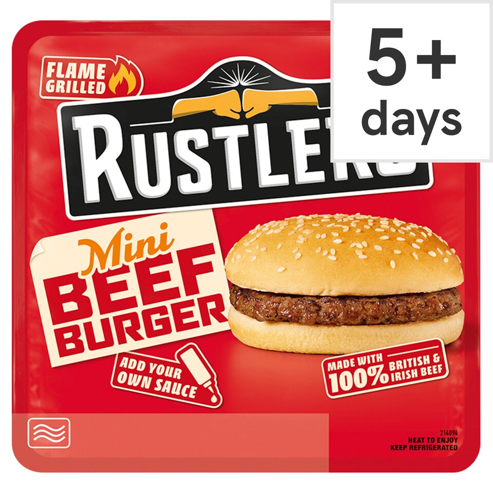 Rustlers Mini Beef Burgers 101G - Tesco Groceries