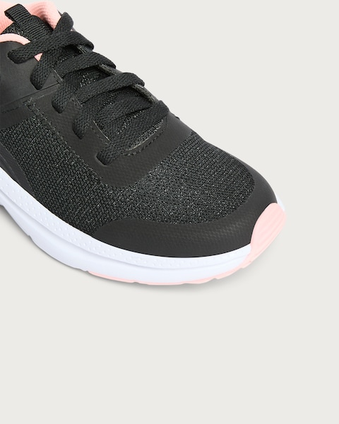F&F School Girls Glitter Mesh Trainers in Black - Tesco Groceries