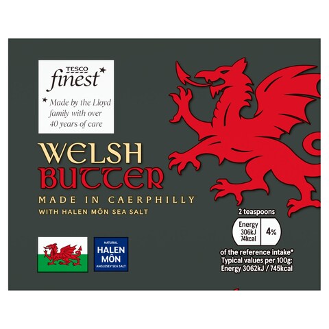 Tesco Finest Welsh Butter with Halen Mon Sea Salt 250g - Tesco Groceries