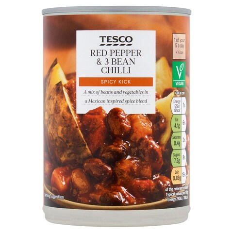 Tesco Red Pepper & 3 Bean Chilli 392G - Tesco Groceries