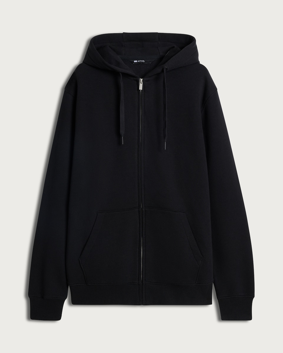F&F Cotton Rich Zip Up Hoodie in Black - Tesco Groceries