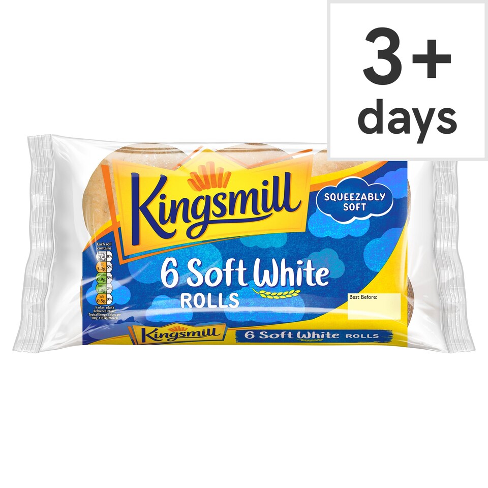 Kingsmill Soft White Rolls 6 Pack - Tesco Groceries