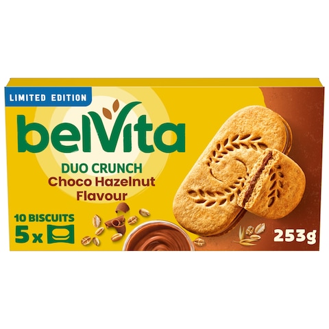 Belvita Duo Crunch Choco Hazelnut 253g - Tesco Groceries