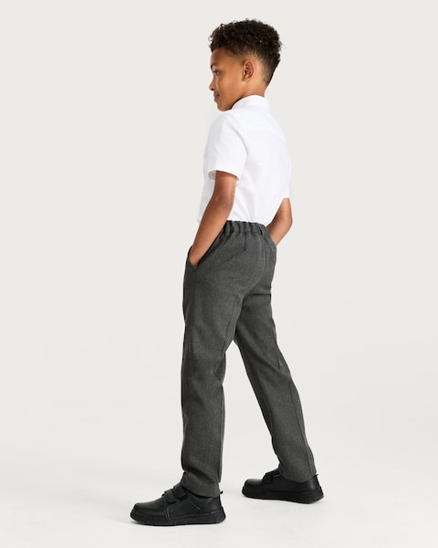 F&F School Boys 2-Pack Dressing Made Easy Regular Fit Trousers in Grey ...