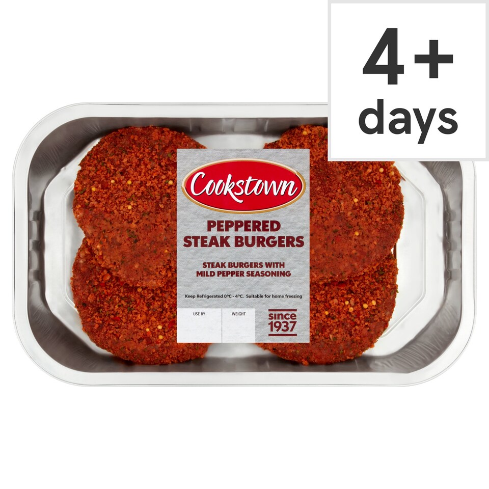 Cookstown Kitchen Peppered Stick Burgers 420G - Tesco Groceries
