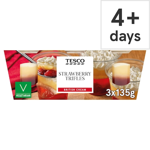 Tesco Strawberry Trifles (3 x 135g) 405g - Tesco Groceries