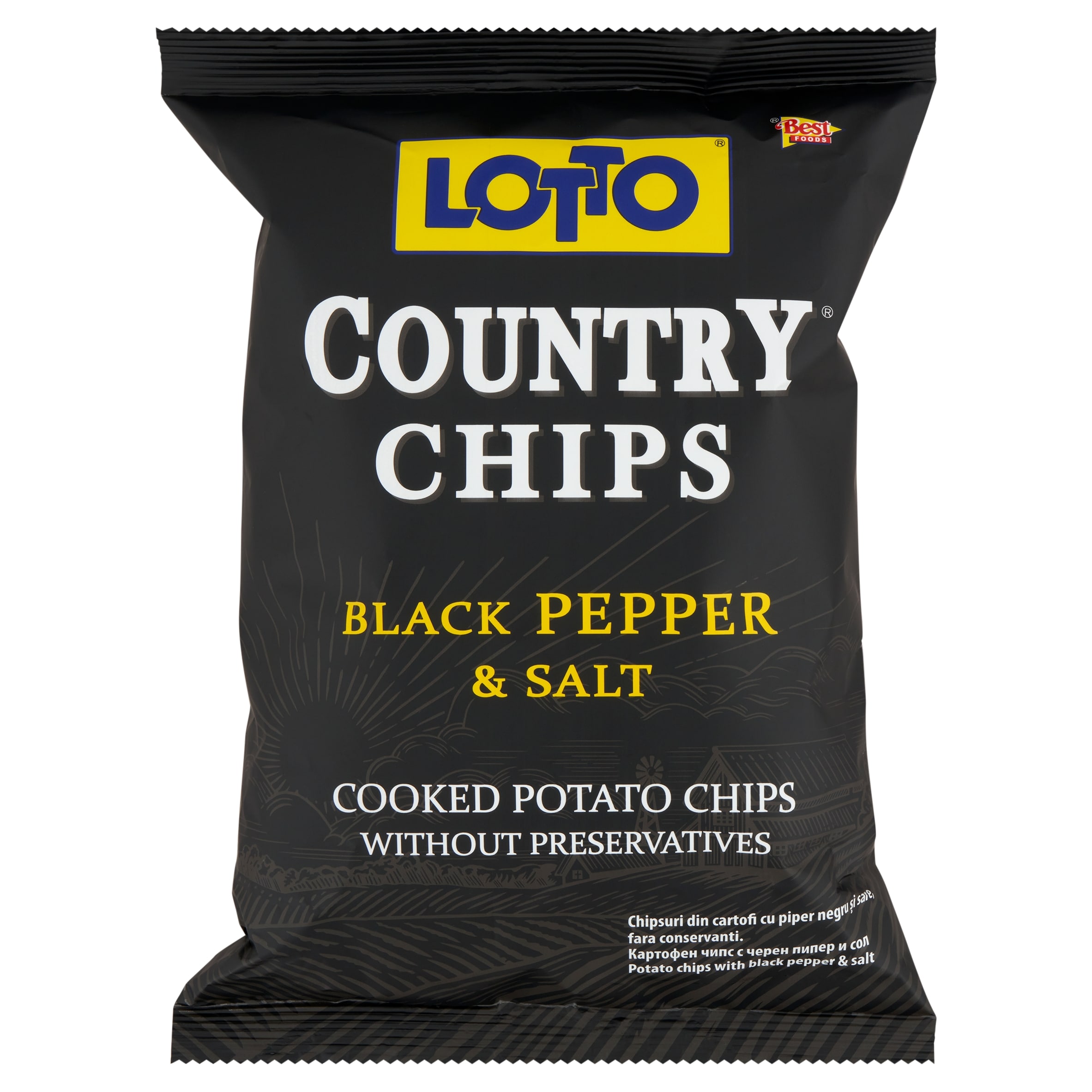 Lotto Country fekete bors & só chips 150 g - Tesco Groceries