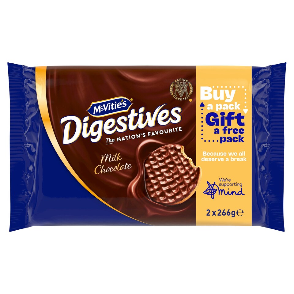 McVitie's Digestives Milk Chocolate Biscuits Twin Pack 2 x 266g - Tesco ...