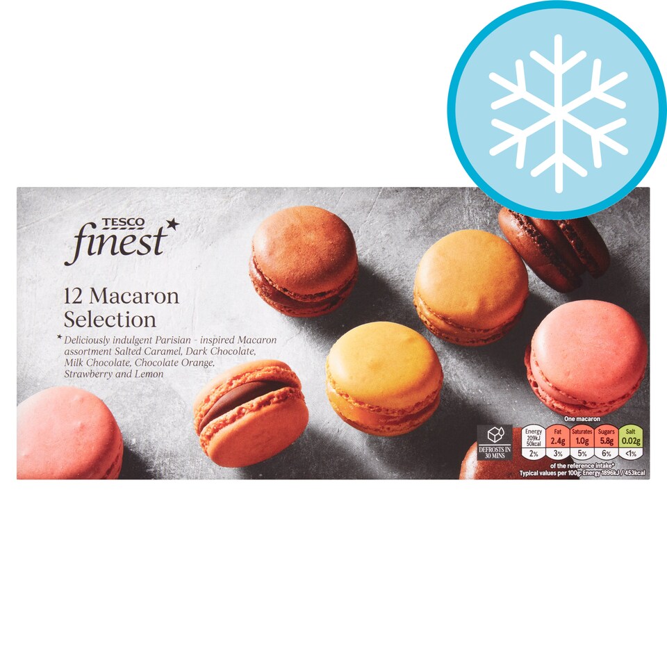 Tesco Finest 12 Macaron Selection 132G - Tesco Groceries