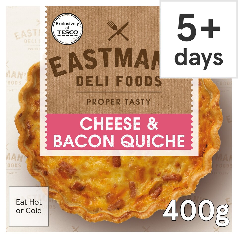 Eastmans Cheese & Bacon Quiche 400G - Tesco Groceries