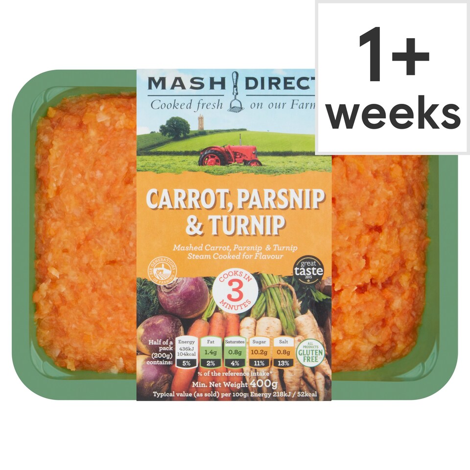 Mash Direct Carrot Parsnip & Turnip 380G - Tesco Groceries