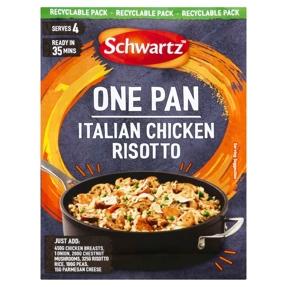 Schwartz One Pan Italian Chicken Risotto Recipe Mix 28g - Tesco Groceries