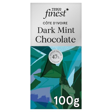 Tesco Finest Mint 47% Dark Chocolate 100g - Tesco Groceries