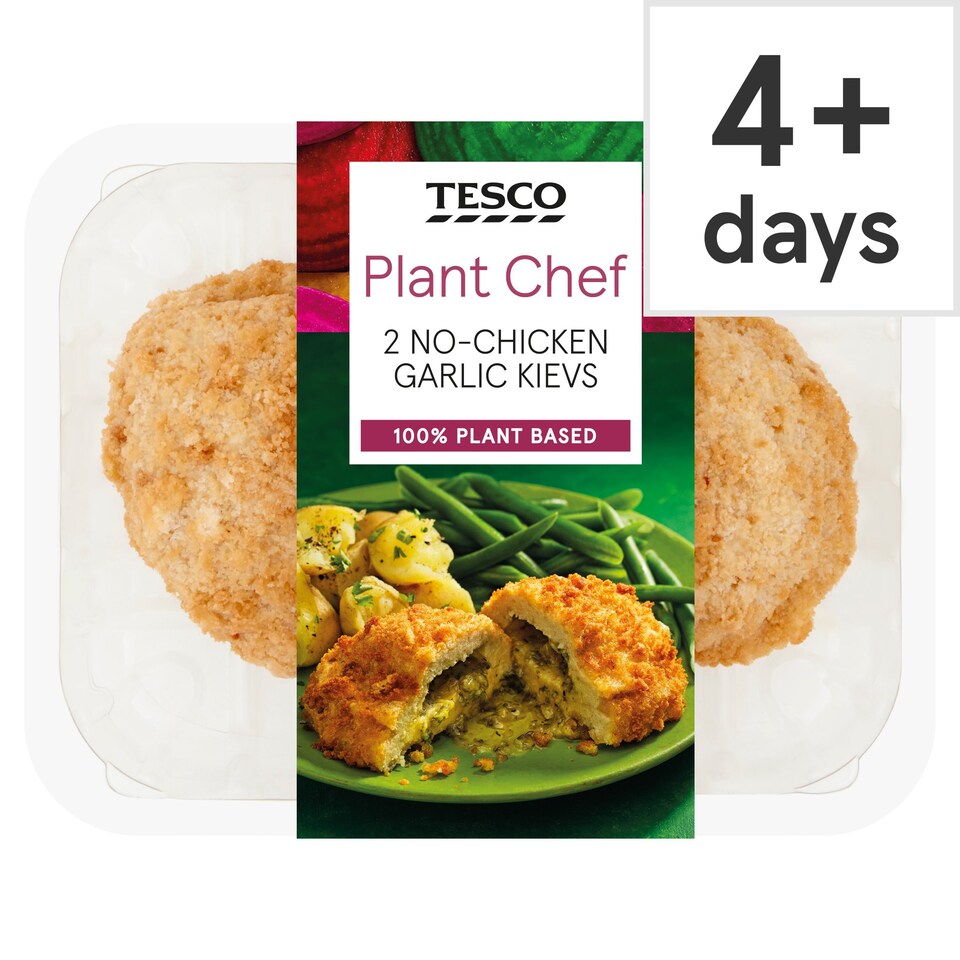TESCO PLANT CHEF 2 NO-CHICKEN GARLIC KIEVS 270G - Tesco Groceries
