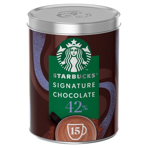 Starbucks Signature Hot Chocolate Powder 42% Cocoa Tin 330g - Tesco ...