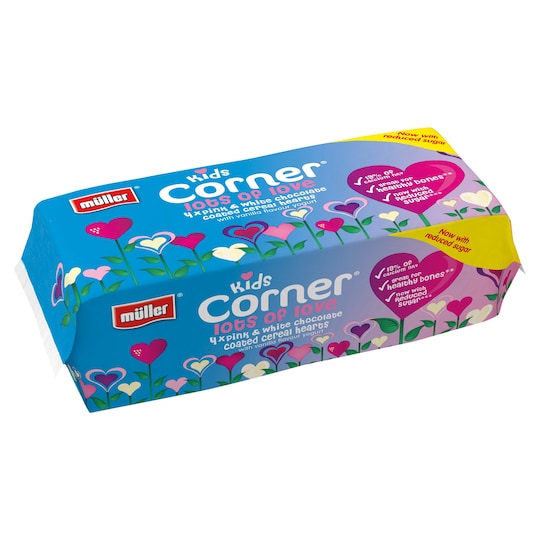 Muller Corner Kids Hearts Yoghurt 4X135g - Tesco Groceries