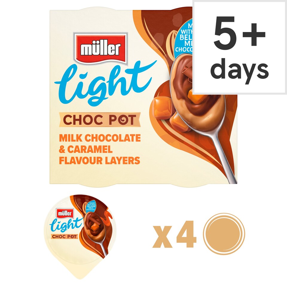 Muller Light Choc Pot Caramel Layers Desserts 4x80g - Tesco Groceries