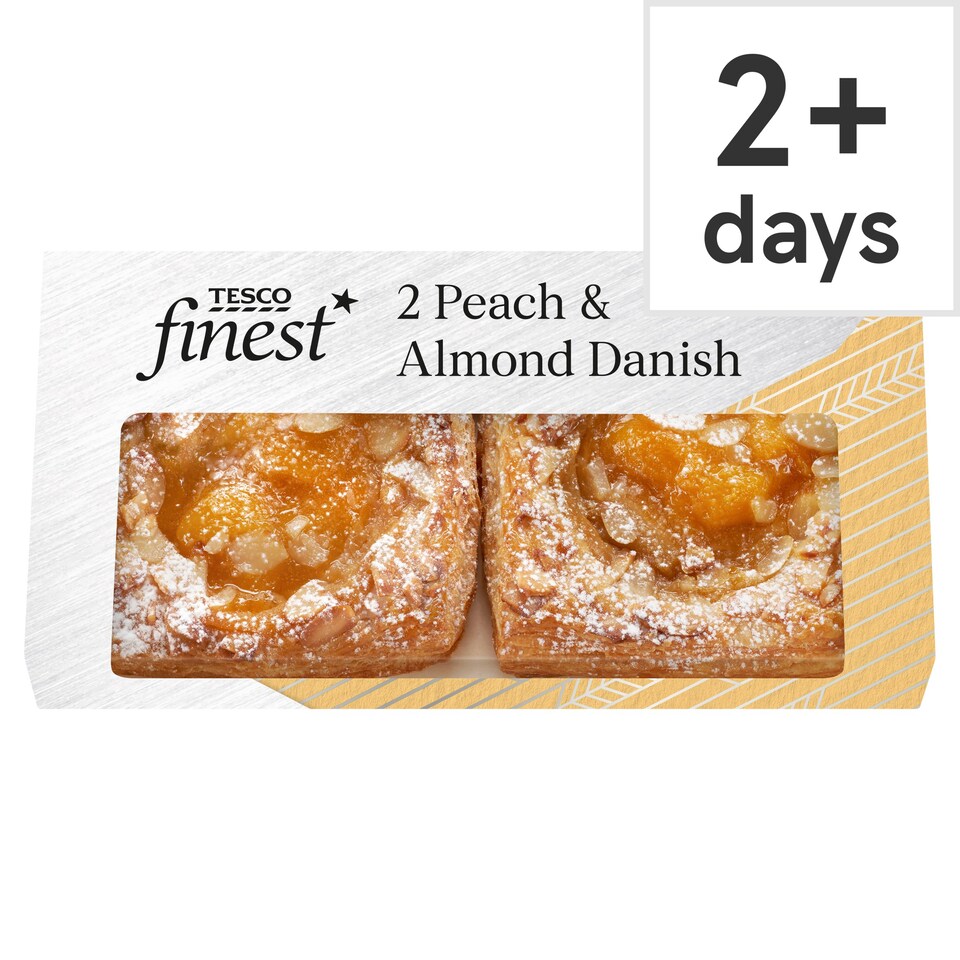 Tesco Finest Peach & Almond Danish 2 Pack - Tesco Groceries
