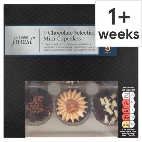 Tesco Finest 9 Chocolate Selection Mini Cupcakes - Tesco Groceries