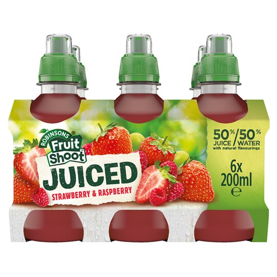 Fruit Shoot Juiced Strawberry & Raspberry 6 X 200 Ml - Tesco Groceries