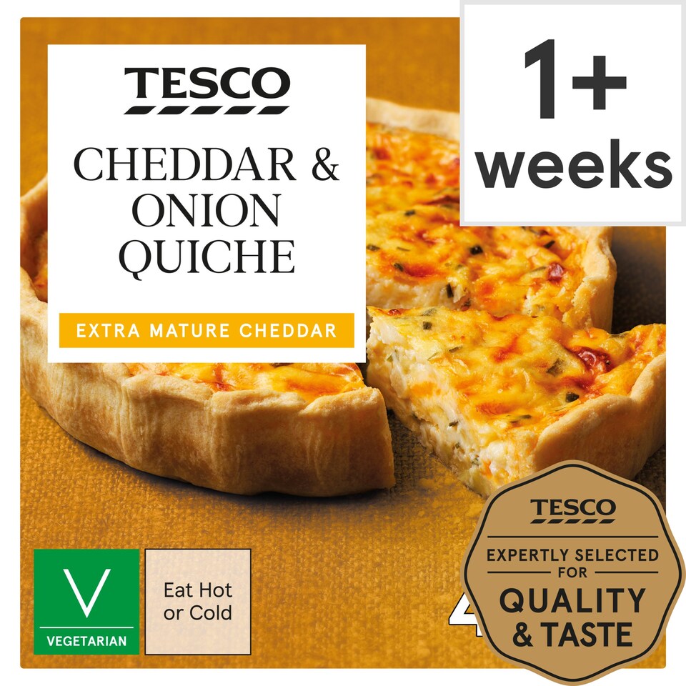 Tesco Cheddar & Onion Quiche 400G - Tesco Groceries