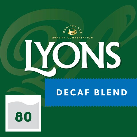 Lyons Decaffeinated Blend Tea 80 Tea Bags 232G - Tesco Groceries