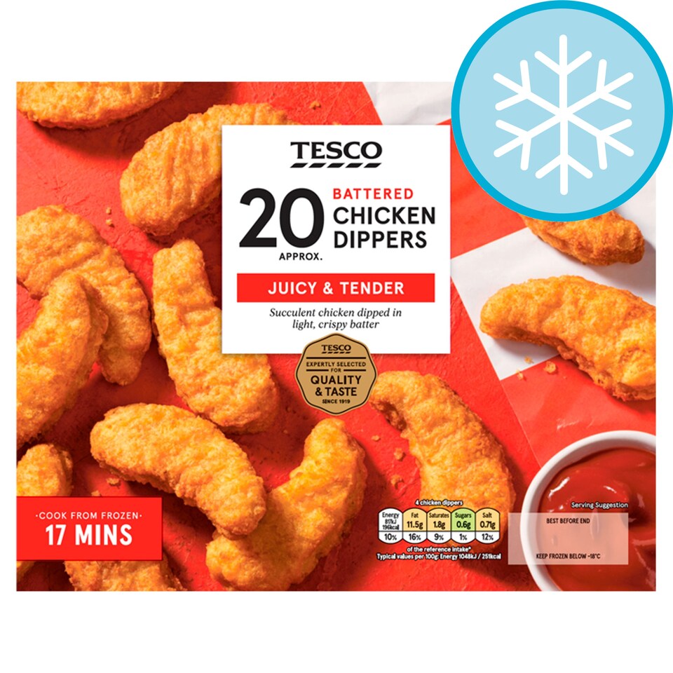 Tesco 20 Battered Chicken Dippers 450G - Tesco Groceries
