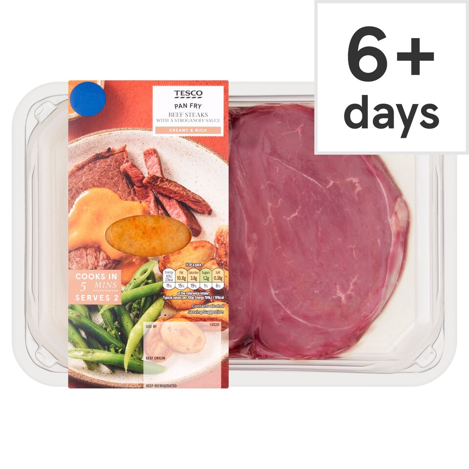 Tesco Beef Steaks With A Stroganoff Sauce 320G - Tesco Groceries