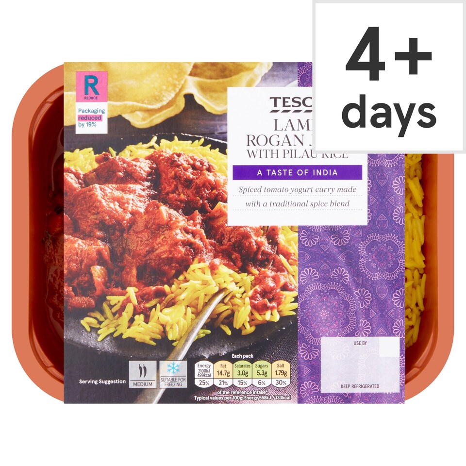 Tesco Lamb Rogan Josh With Pilau Rice 400G - Tesco Groceries