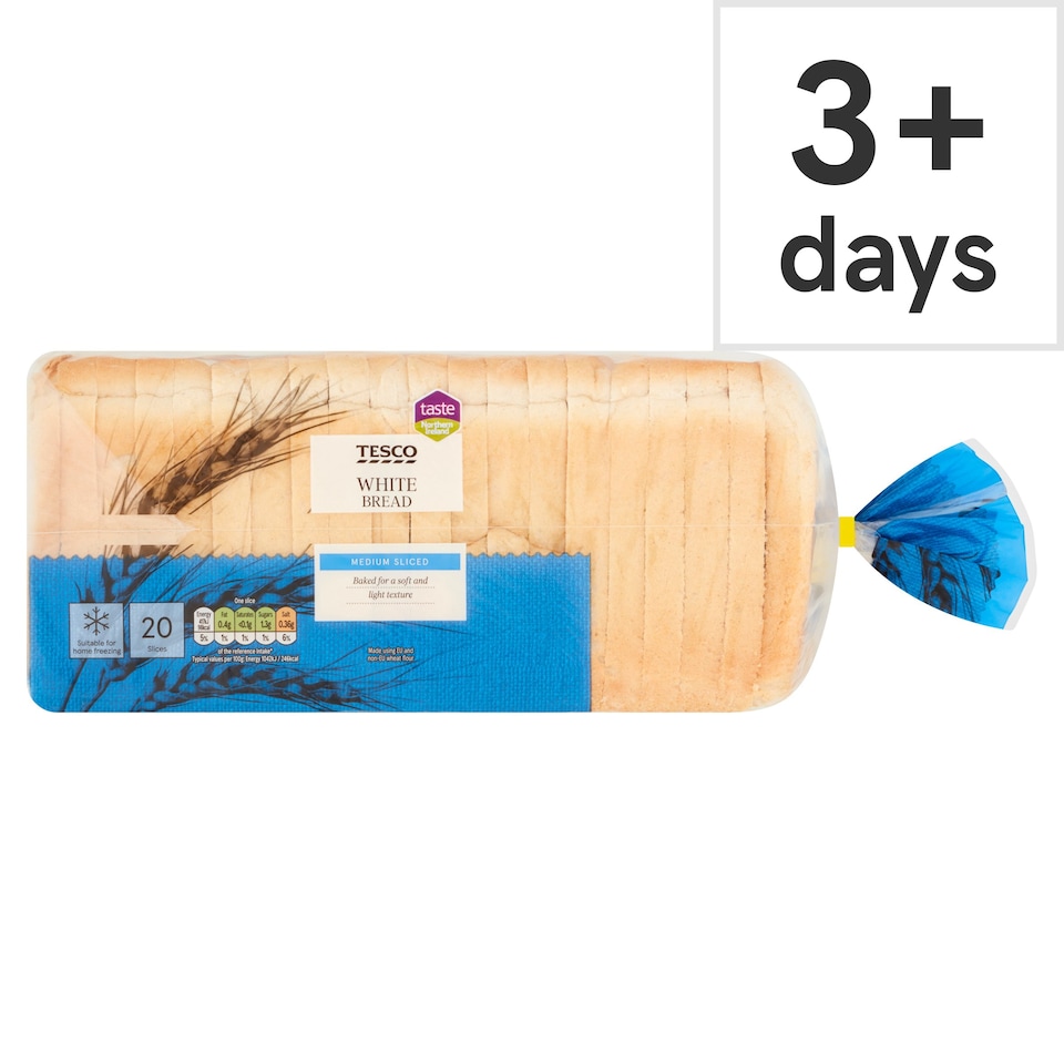 Tesco White Medium Bread 800G - Tesco Groceries
