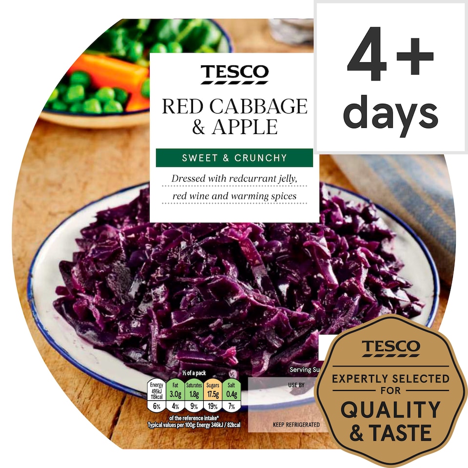 Tesco Red Cabbage & Apple 300G - Tesco Groceries