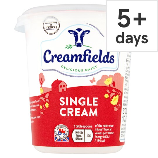 Creamfields Single Cream 300Ml - Tesco Groceries
