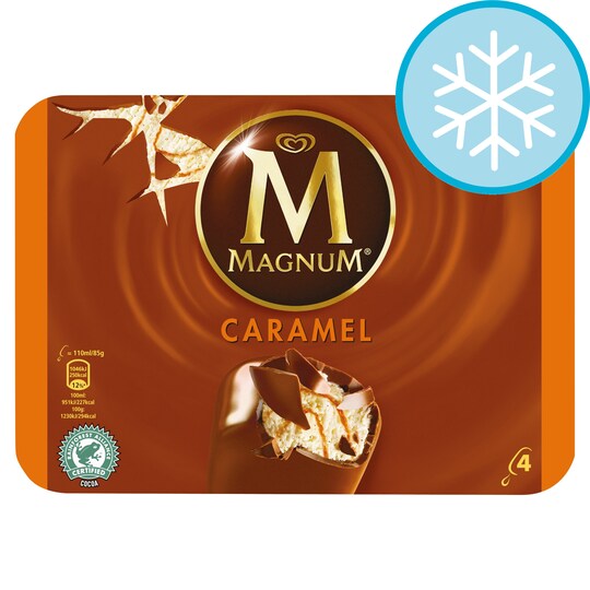 Magnum Caramel Ice Cream 4 X 110Ml - Tesco Groceries