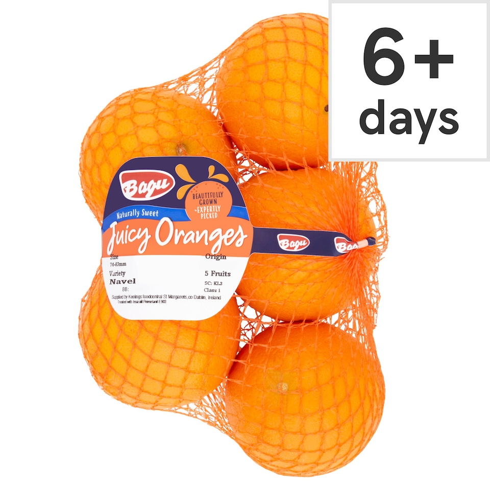 Bagu Naturally Sweet Juicy Oranges 5 Pack - Tesco Groceries