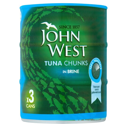 John West Foods Tuna Chunks Brine 3X160g - Tesco Groceries
