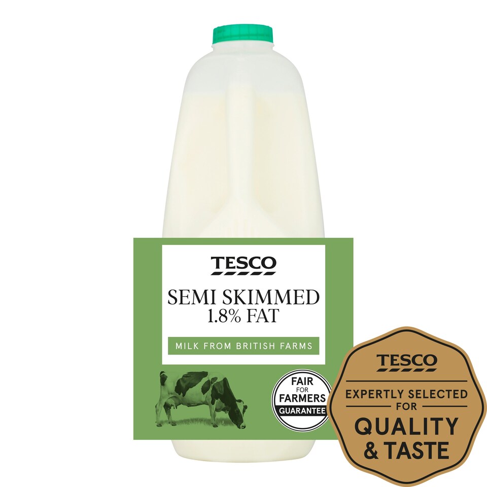 Tesco British Semi Skimmed Milk 3.408L, 6 Pints - Tesco Groceries