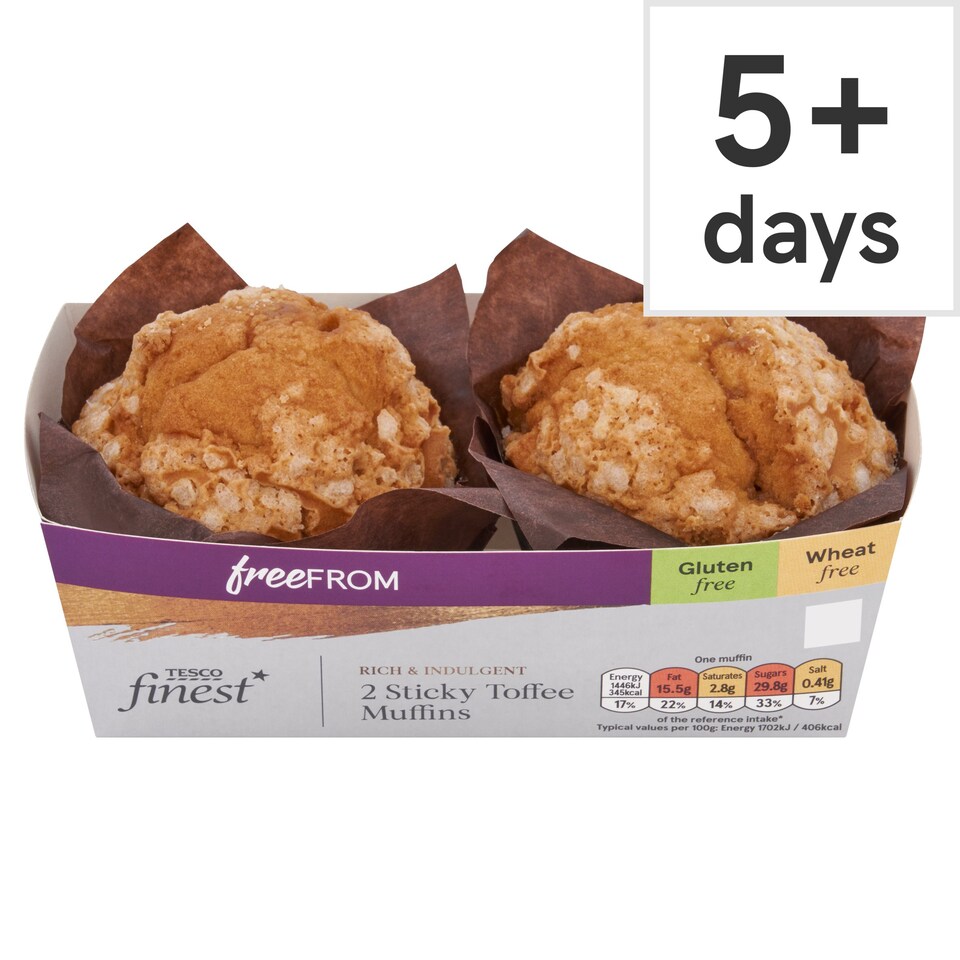 Tesco Finest Free From 2 Sticky Toffee Muffins - Tesco Groceries