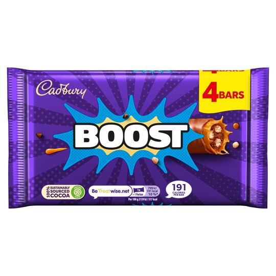 Cadbury Boost Chocolate Multipack 4X37g - Tesco Groceries
