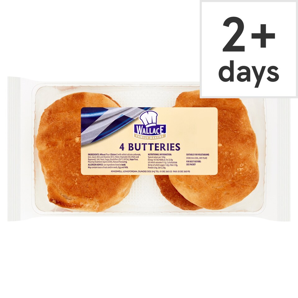 Wallace Bakery Butteries 4 Pack - Tesco Groceries