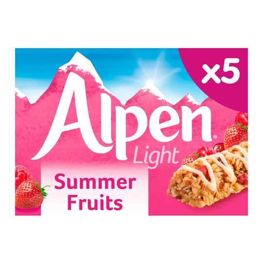 Alpen Light Summer Fruits Bars 5 Pack 95G - Tesco Groceries