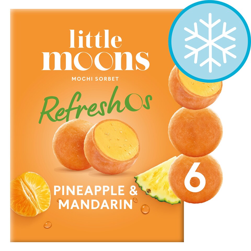 Little Moons Refreshos Pineapple & Mandarin Mochi Sorbet 6x32g - Tesco ...