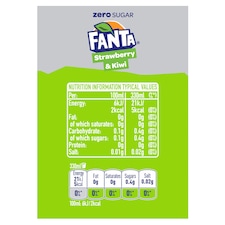 Fanta Zero Sugar Strawberry & Kiwi 8X330ml - Tesco Groceries