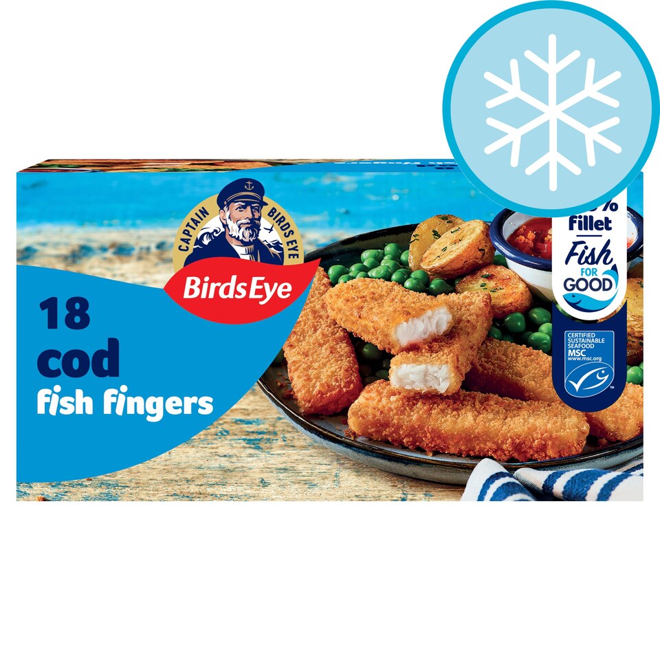 Birds Eye 18 Breaded Cod Fish Fingers 504g - Tesco Groceries