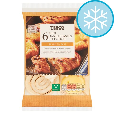 Tesco 6 Mini Danish Pastry Selection 235G - Tesco Groceries