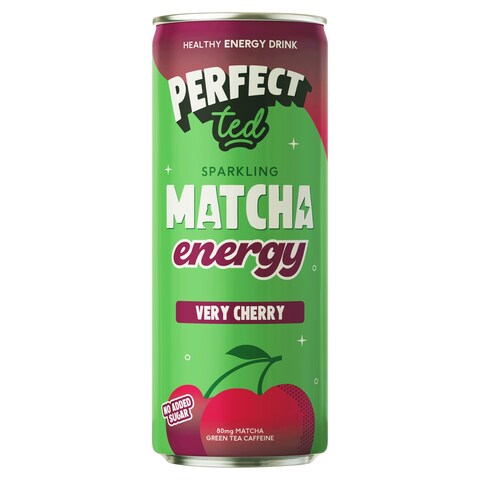 PerfectTed Sparkling Matcha Energy Very Cherry 250ml - Tesco Groceries