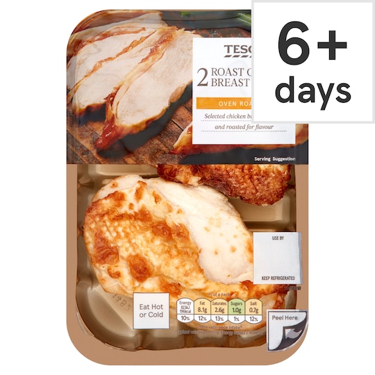 Tesco Ready To Eat 2 Roast Boneless Chicken Breasts 245G - Tesco Groceries