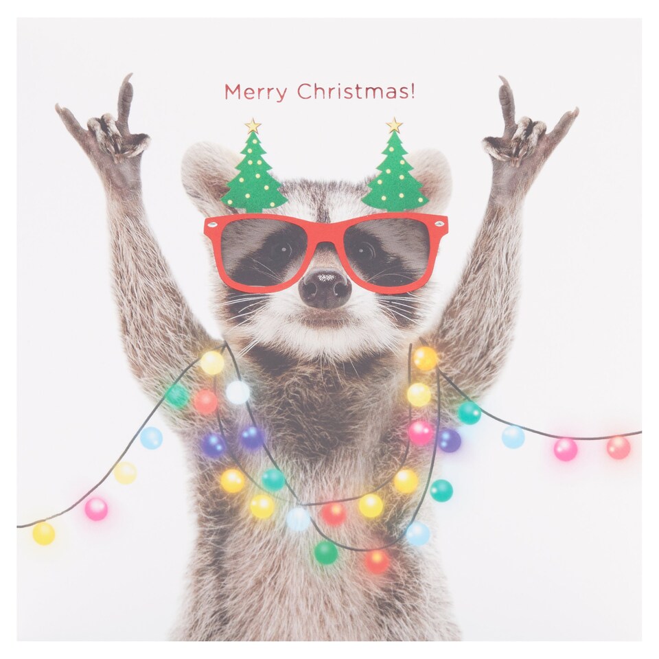Camden Graphics Christmas Card Merry Christmas! (Raccoon) - Tesco Groceries